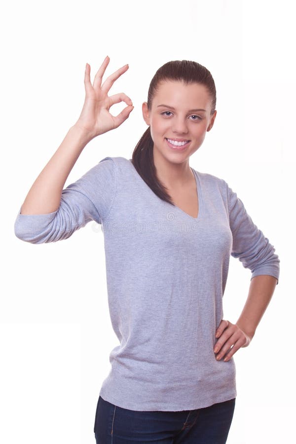 Woman showing ok sign stock photo. Image of confident - 27703320