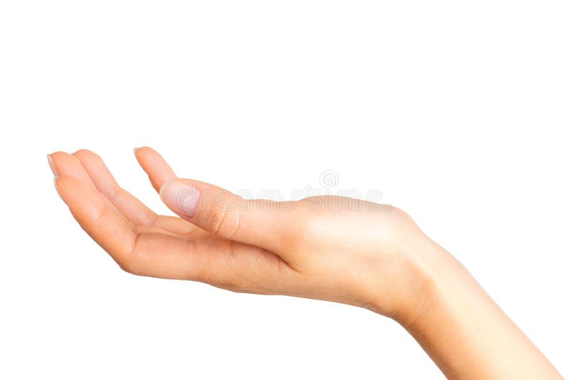 Woman Showing Open Hand Taking or Showing Something Stock Photo - Image ...