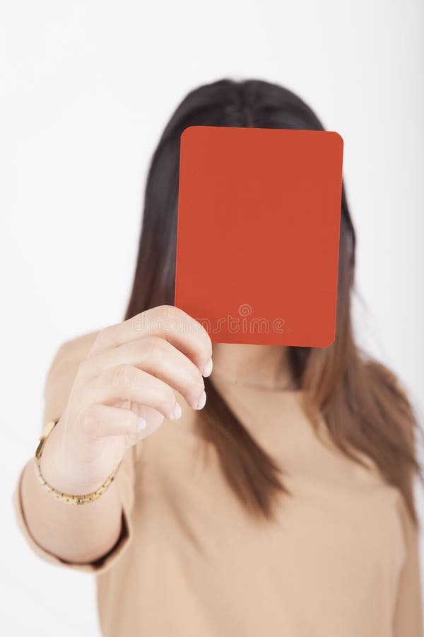 Businesswoman Showing Red Card Stock Photo - Image of manager, couple ...