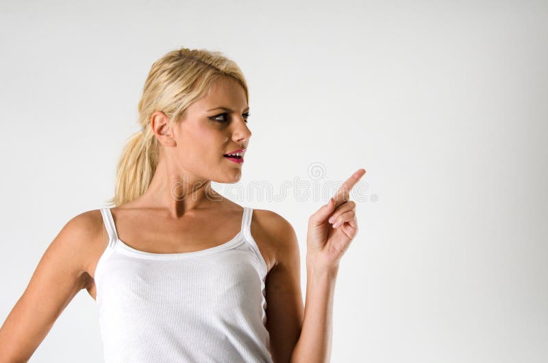 Woman showing something stock photo. Image of modern - 29225024