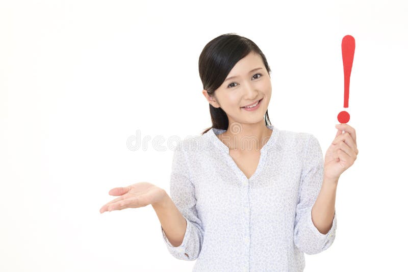 Woman with an Exclamation Mark Stock Photo - Image of japanese ...