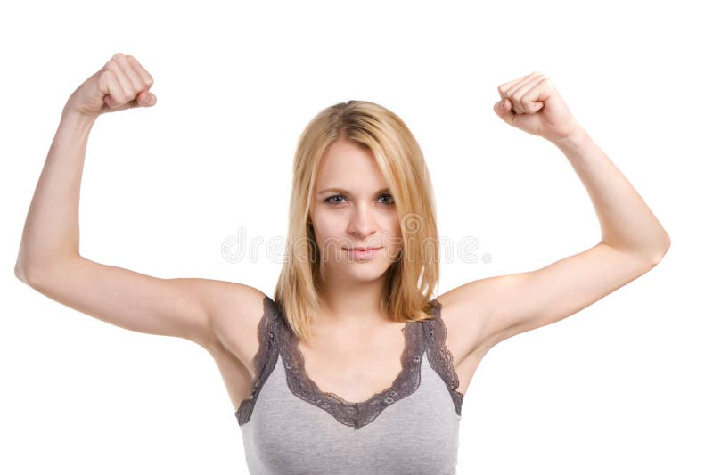 Woman Showing Strength stock photo. Image of fitness, arms - 6901240
