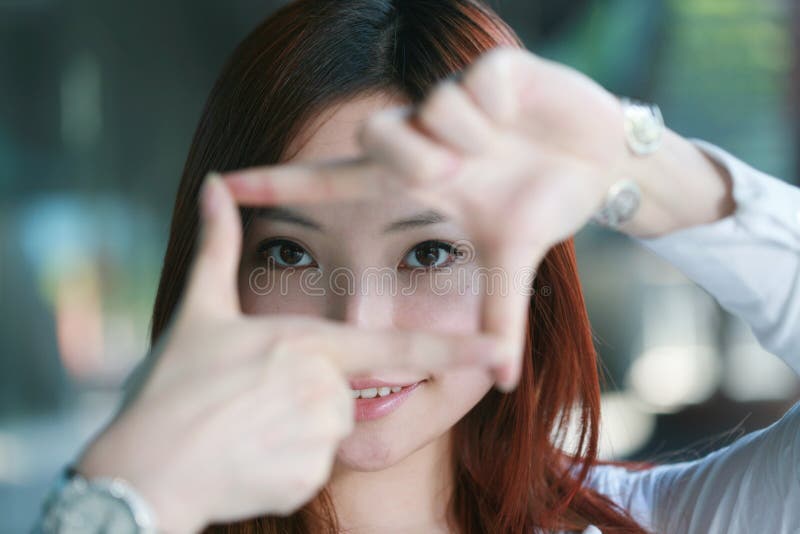 Woman Showing Thinking Outside the Square Stock Image - Image of hand ...