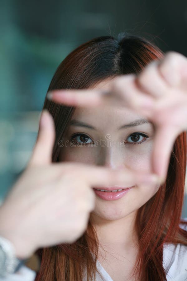 Woman Showing Thinking Outside the Square Stock Photo - Image of hair ...