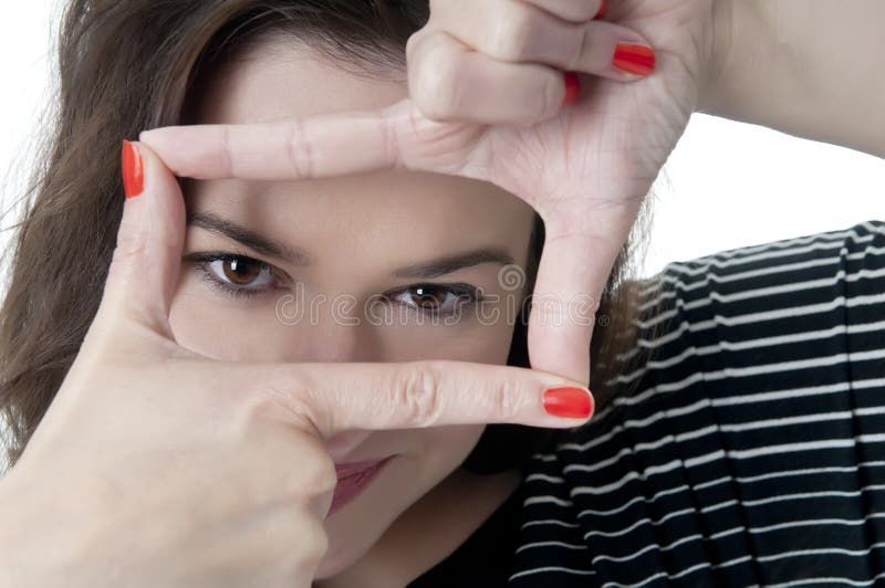 Woman Showing Thinking Outside the Square Stock Photo - Image of ...
