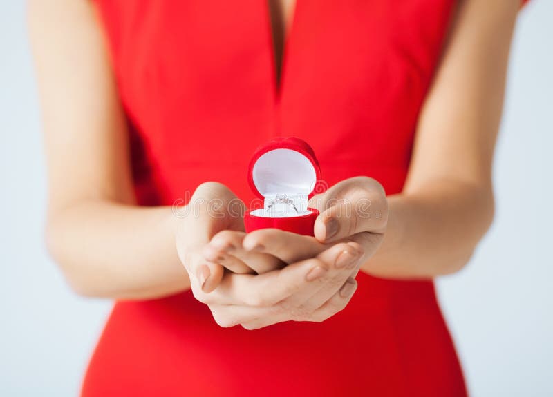 Woman Showing Wedding Ring on Her Hand Stock Image - Image of marriage ...
