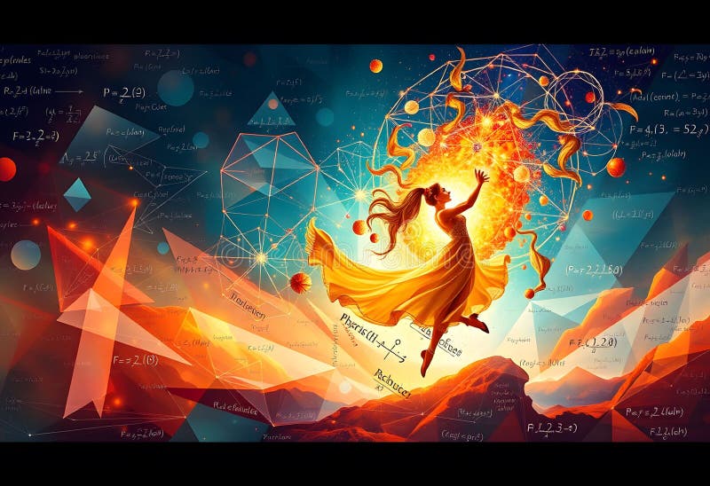 The Woman is Obscured by the Equations Ai Generated Stock Illustration ...