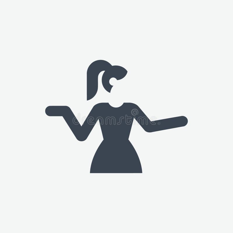 Woman Shrugging Gesture Icon Stock Illustration - Illustration of ...
