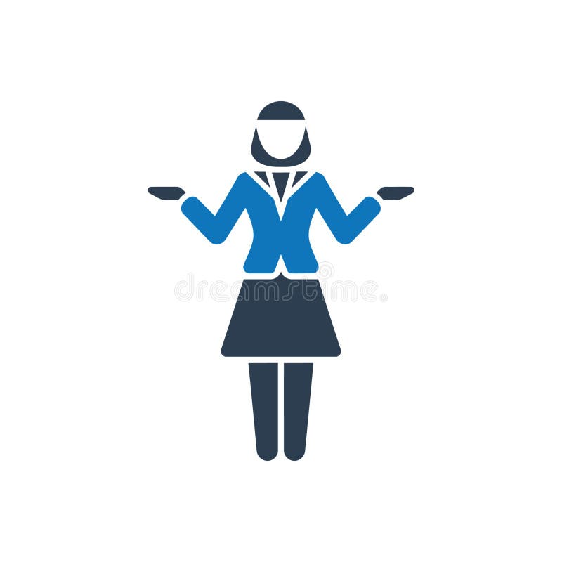 Woman Shrugging icon stock illustration. Illustration of questioning ...
