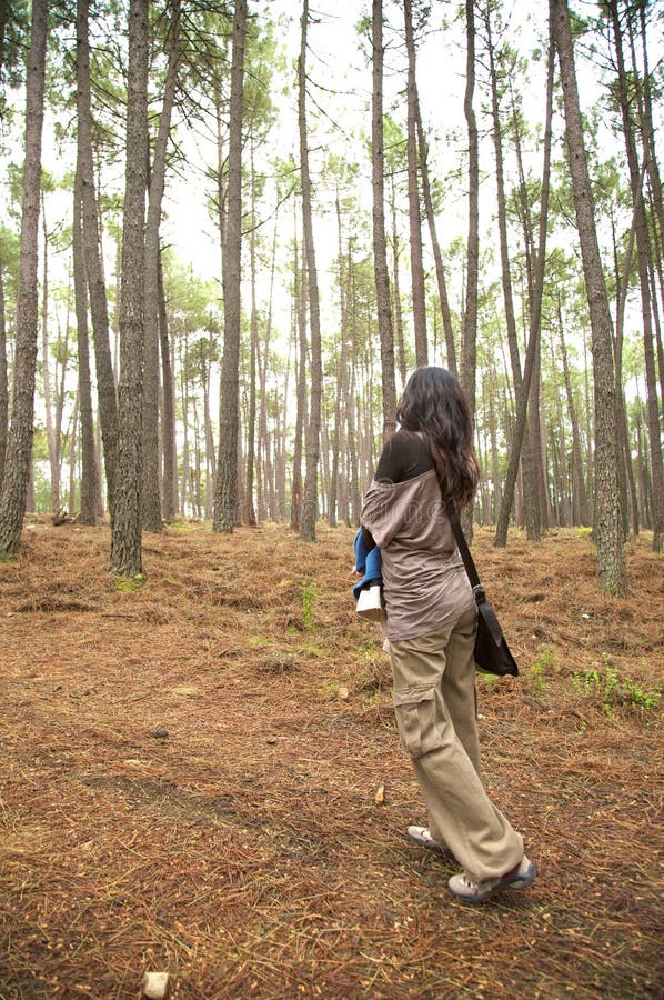 Woman side at the forest stock photo. Image of mountain - 9119042