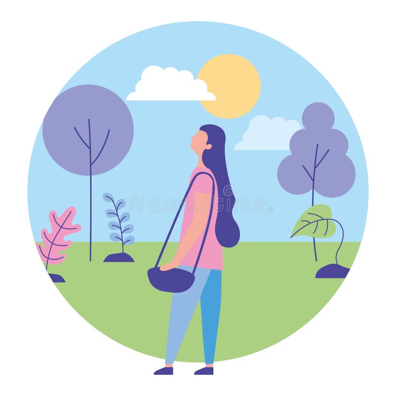 Woman Looking Beautiful Landscape Stock Illustrations – 1,512 Woman ...