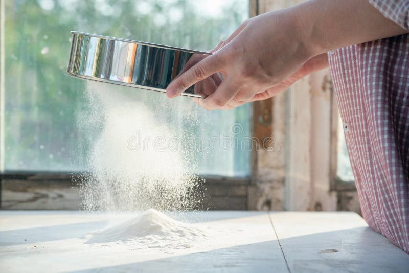 Flour stock image. Image of hand, bake, flour, cook - 184048781