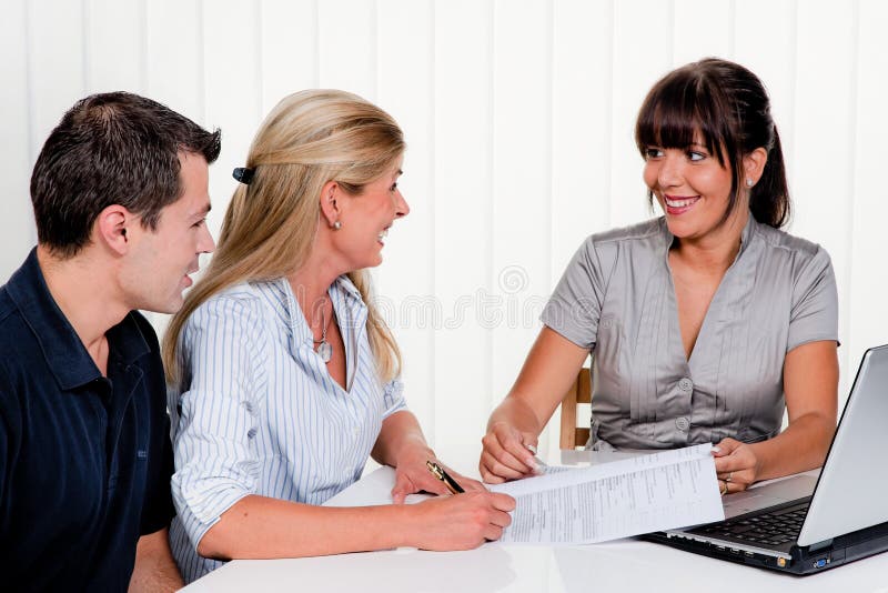 Woman Signs a Contract in an Office Stock Image - Image of people ...