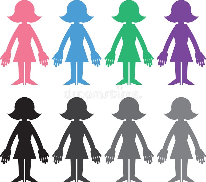 Woman Silhouette Colors stock vector. Illustration of pink - 47053143