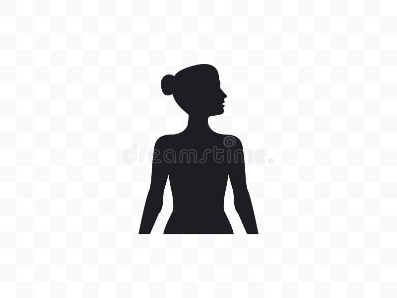 Woman Silhouette Front View. Vector Illustration, Flat Design Stock ...