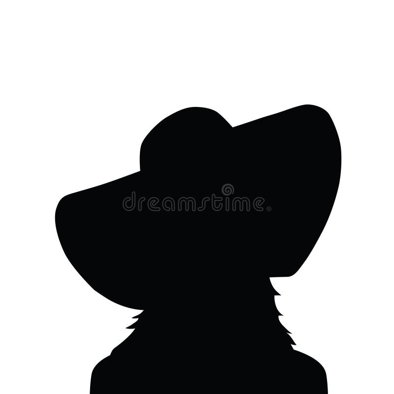 Woman Silhouette with Hat in Black Stock Vector - Illustration of ...