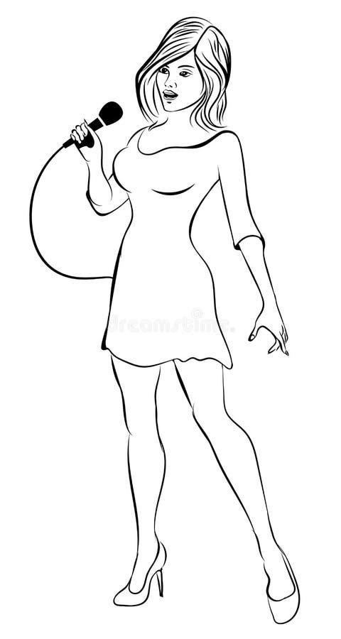 Woman Singer. Beautiful Blonde Lady. Vector Image Stock Vector ...