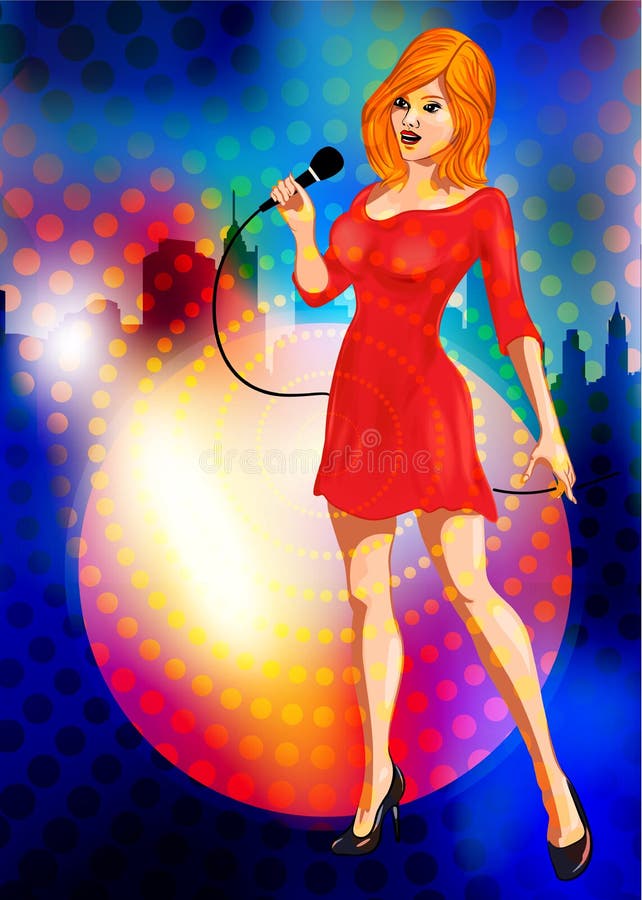 Blonde Female Singer Stock Illustrations – 115 Blonde Female Singer ...