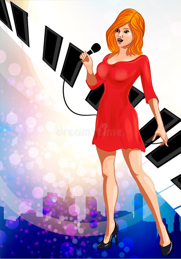 Blonde Female Singer Stock Illustrations – 115 Blonde Female Singer ...