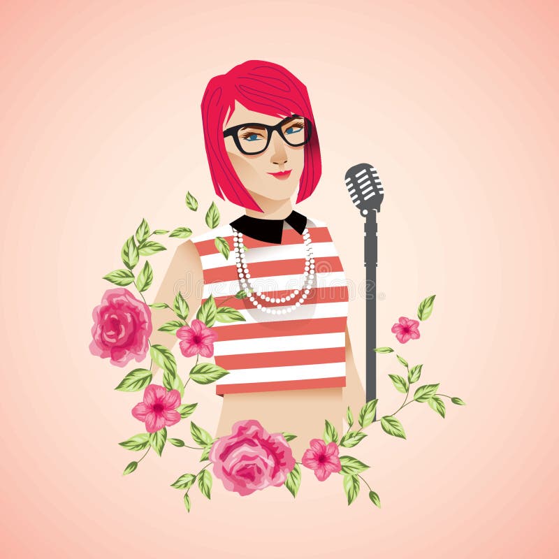 Woman singer design stock vector. Illustration of occupation - 182796262