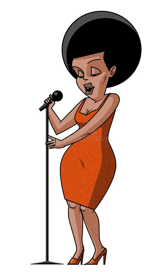 Woman singer stock illustration. Illustration of cartoon - 40804497