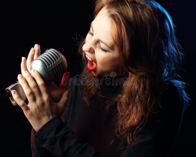 Woman Singing stock photo. Image of professional, perform - 4326964