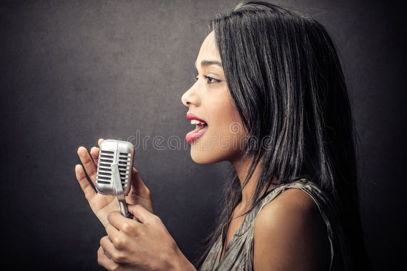Woman singing stock image. Image of attractive, fashion - 35816177