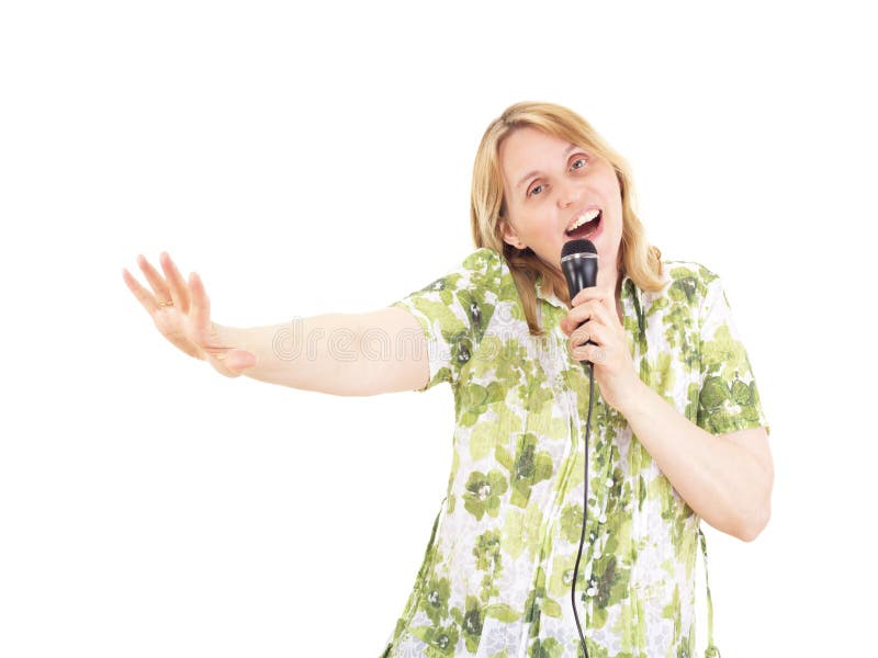 Woman singing and dancing stock image. Image of beautiful - 30787831