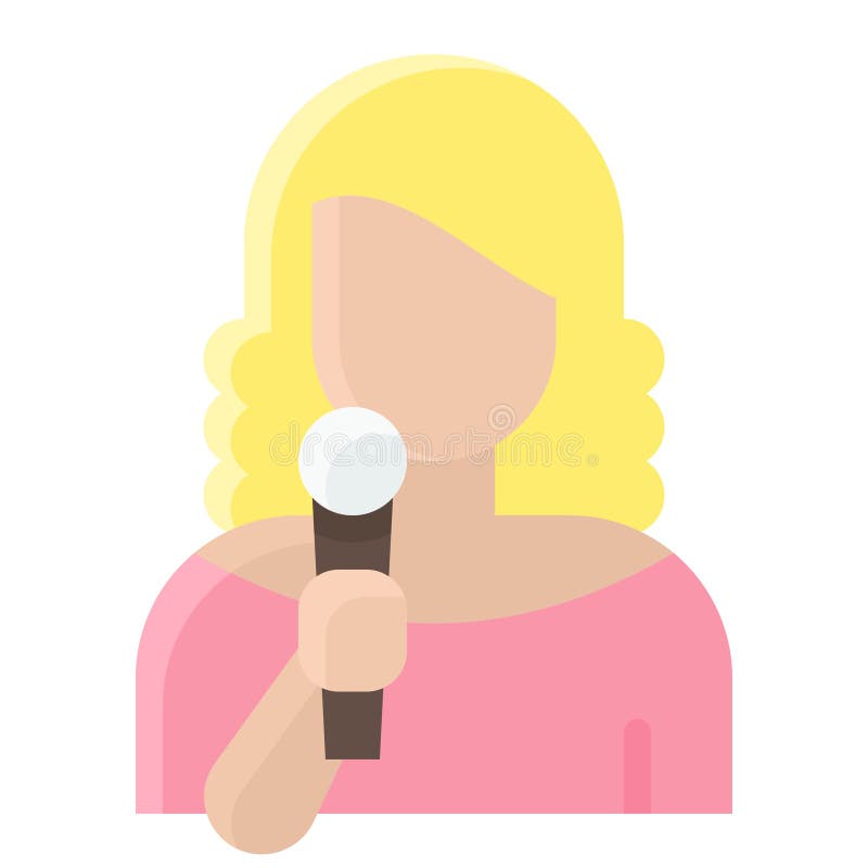 Woman Singing Icon, Birthday Party Related Vector Illustration Stock ...