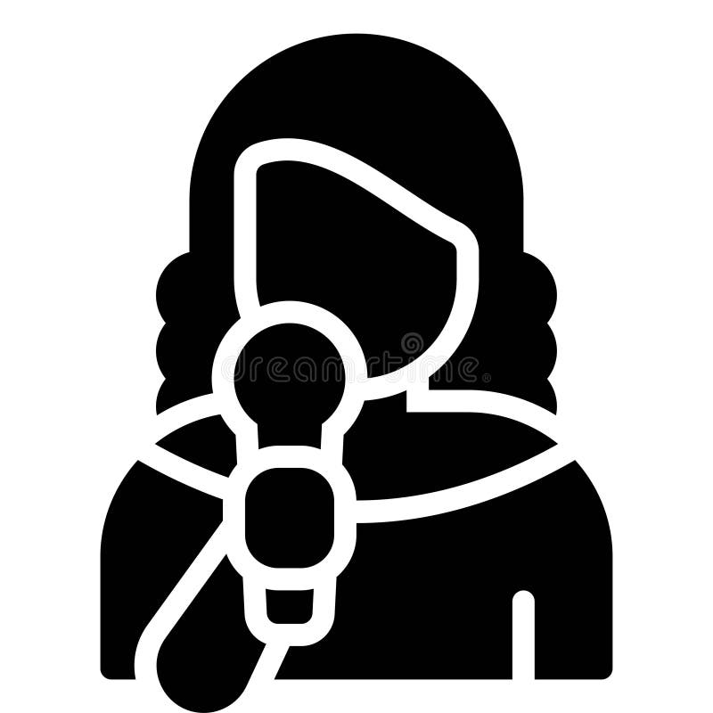 Woman Singing Icon, Birthday Party Related Vector Illustration Stock ...