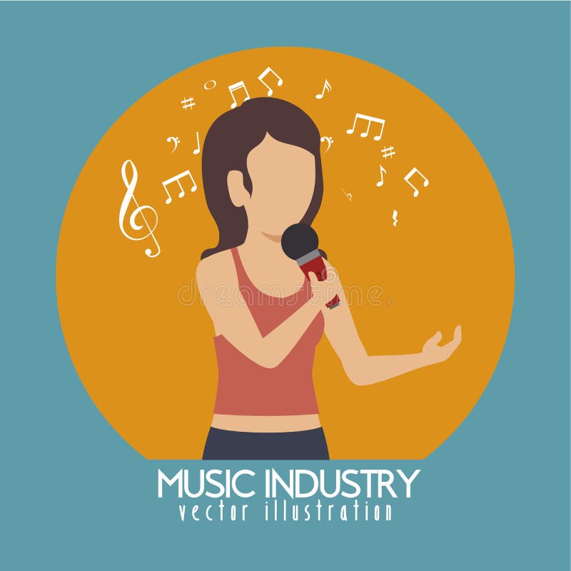 Woman Singing Isolated Icon Design Stock Illustration - Illustration of ...