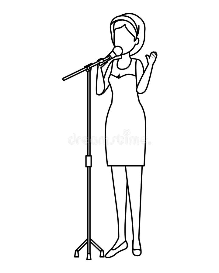 Woman Singing Isolated Icon Design Stock Illustration - Illustration of ...