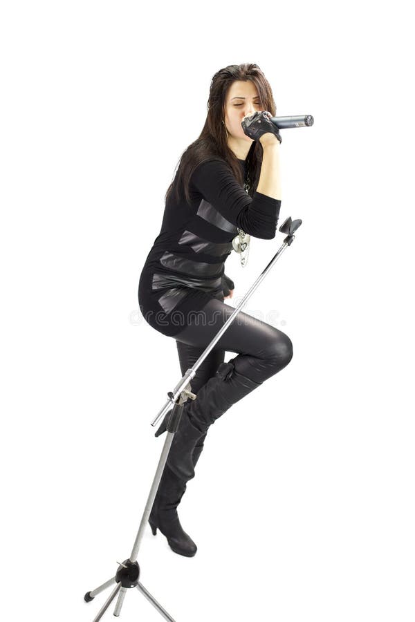 Woman singing with passion stock photo. Image of performer - 26346084