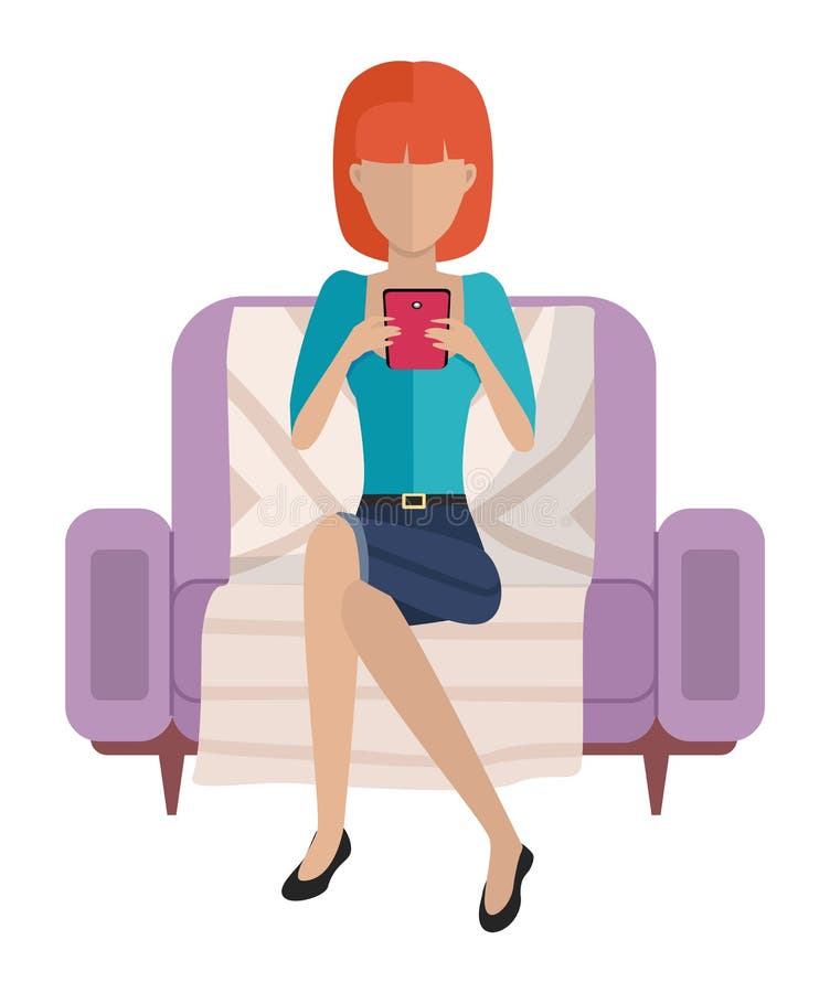 The Woman Is Sitting In The Armchair Beautiful Girl Is Chatting With A
