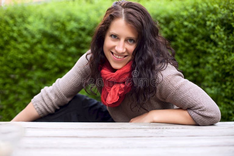Woman Sitting Bench Facing Camera Stock Photos - Free & Royalty-Free ...