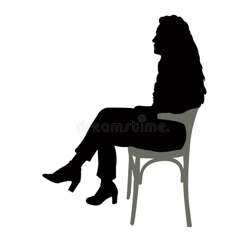 A Woman Sitting Body Silhouette Vector Stock Vector - Illustration of ...