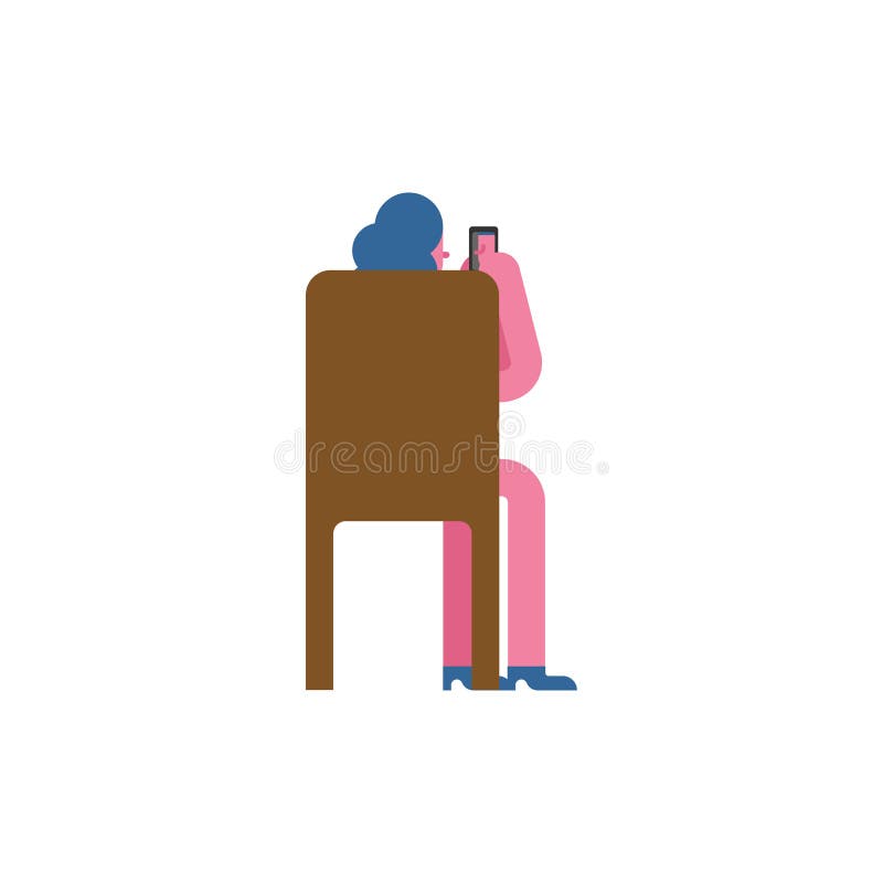 Woman Sitting Chair Back View Stock Illustrations – 476 Woman Sitting ...