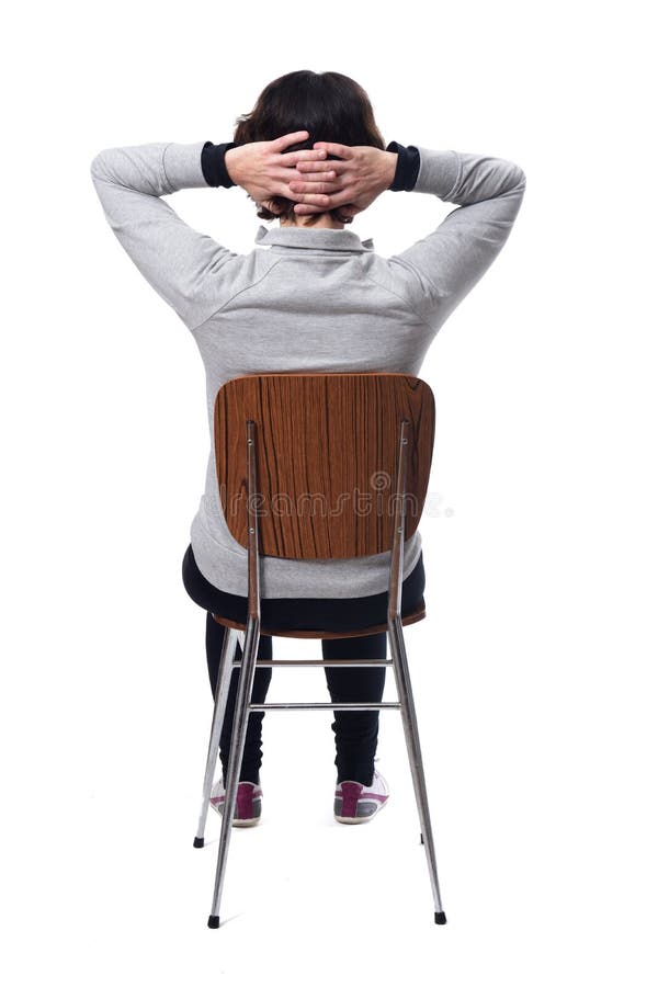 277 Woman Sitting Chair Back View Full Image Stock Photos - Free ...