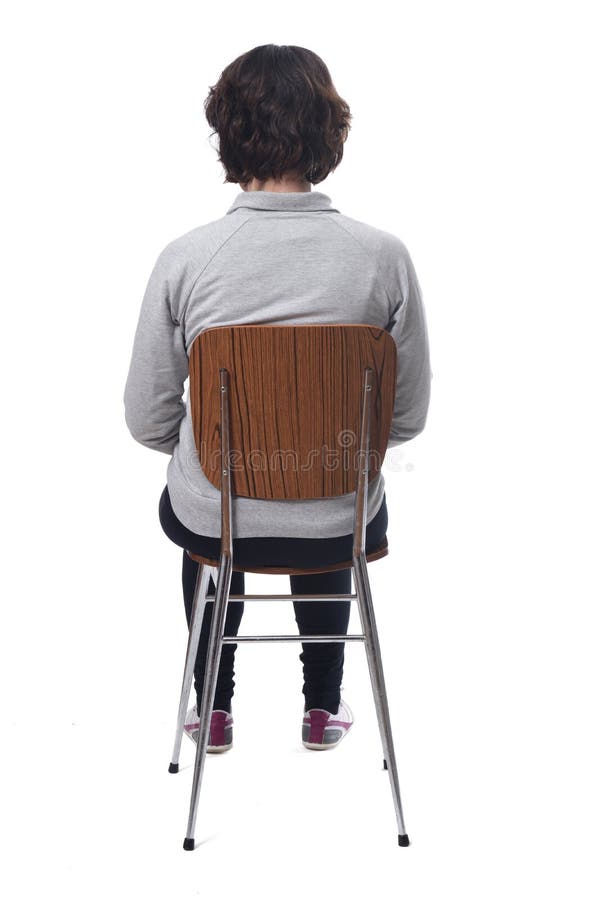 277 Woman Sitting Chair Back View Full Image Stock Photos - Free ...