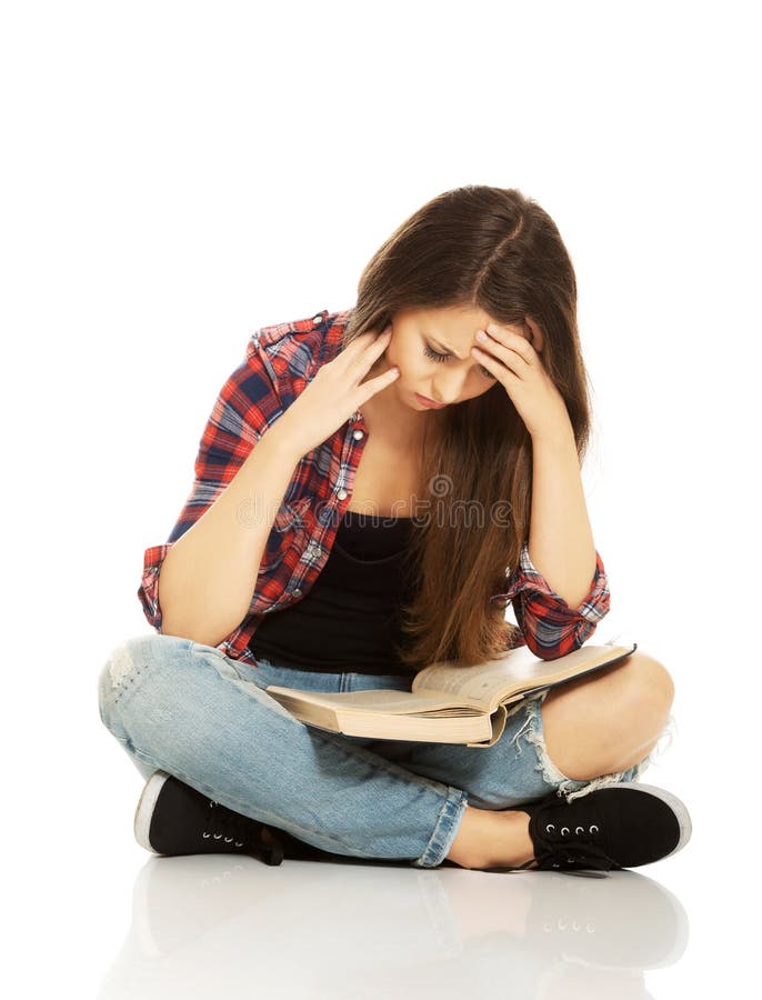 Woman sitting cross-legged stock photo. Image of people - 47104442