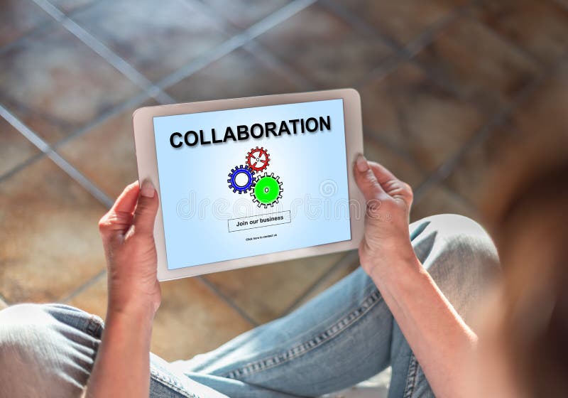 Collaboration Concept on a Tablet Stock Image - Image of team ...