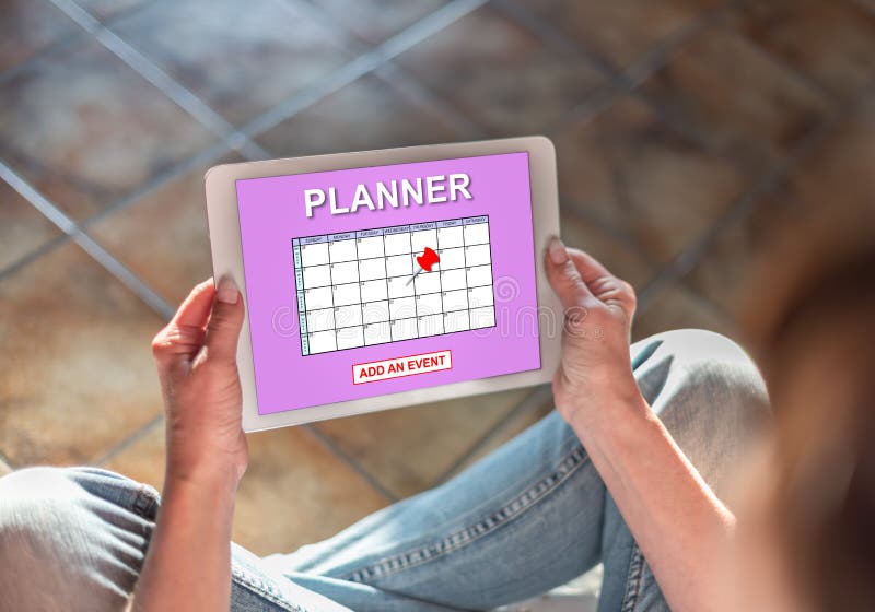 Event Adding on Planner Concept on a Tablet Stock Image - Image of time ...