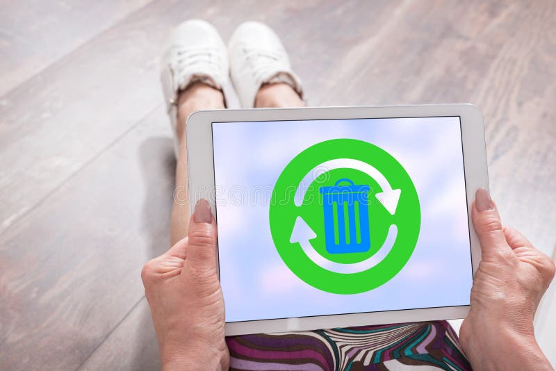 Recycling Concept on a Tablet Stock Image - Image of concept, recycle ...