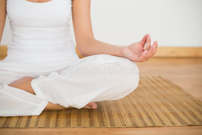 Woman Sitting in Lotus Pose Stock Photo - Image of athletic, attractive ...