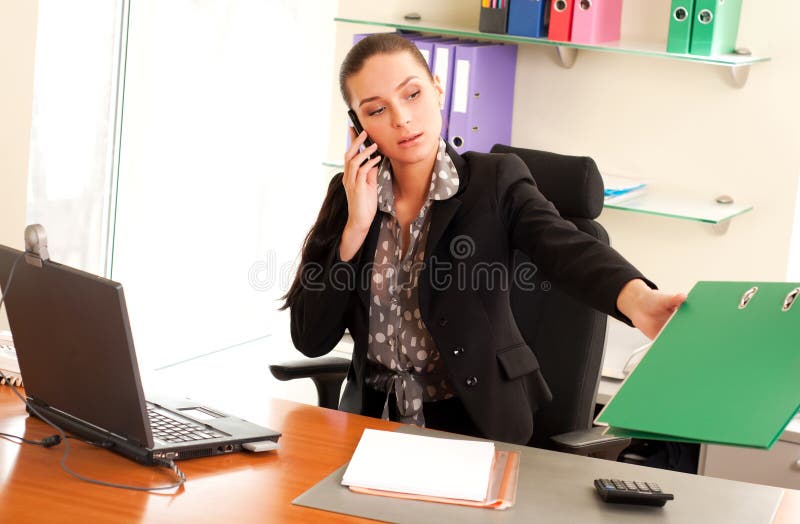 Happy Young Woman Got Help At Her Computer Problem Stock Photo - Image ...