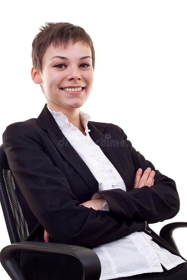 Woman Sitting on Office Chair Stock Photo - Image of business, fresh ...