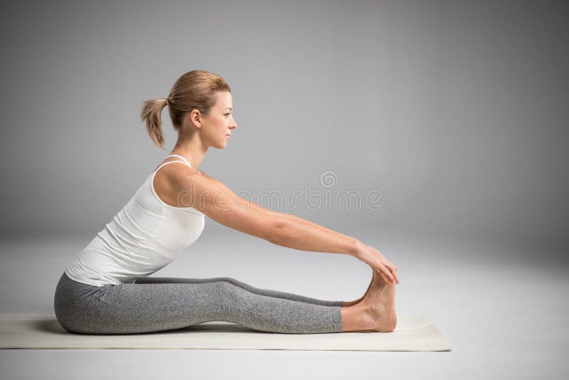 Woman Sitting In Lotus Position Stock Image - Image of exercise, hatha ...