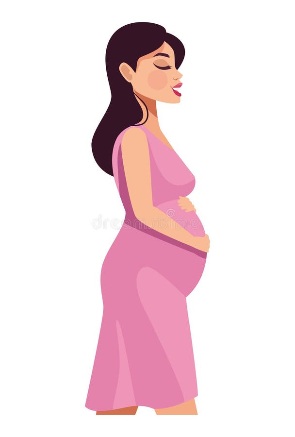 Woman Six Months Pregnant Stock Vector Illustration Of Pregnant 269547279