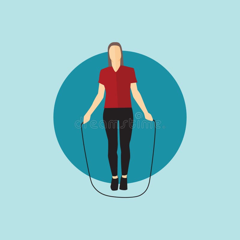 Woman Skipping. Vector Illustration Decorative Design Stock Vector ...