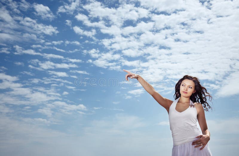 Woman and sky stock image. Image of female, freedom, perfection - 10202179